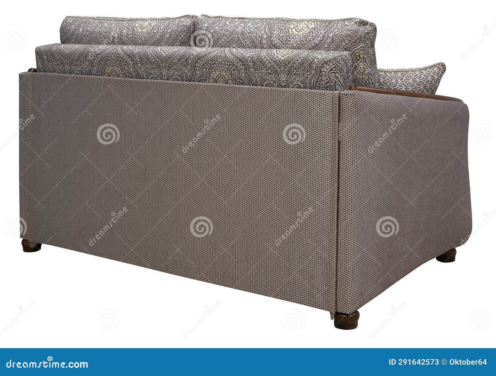Sofa Isolated on White Background. Back View Stock Image - Image of ...