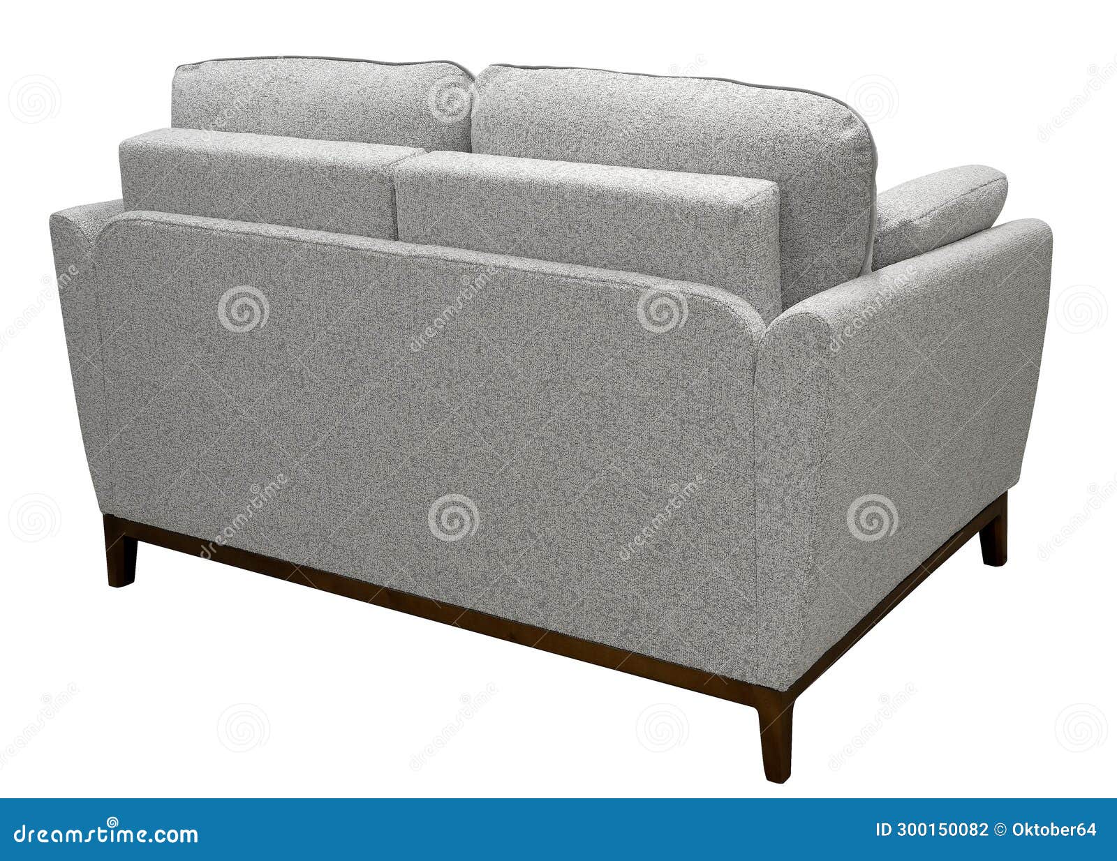 Sofa Isolated on White Background. Back View Stock Photo - Image of ...