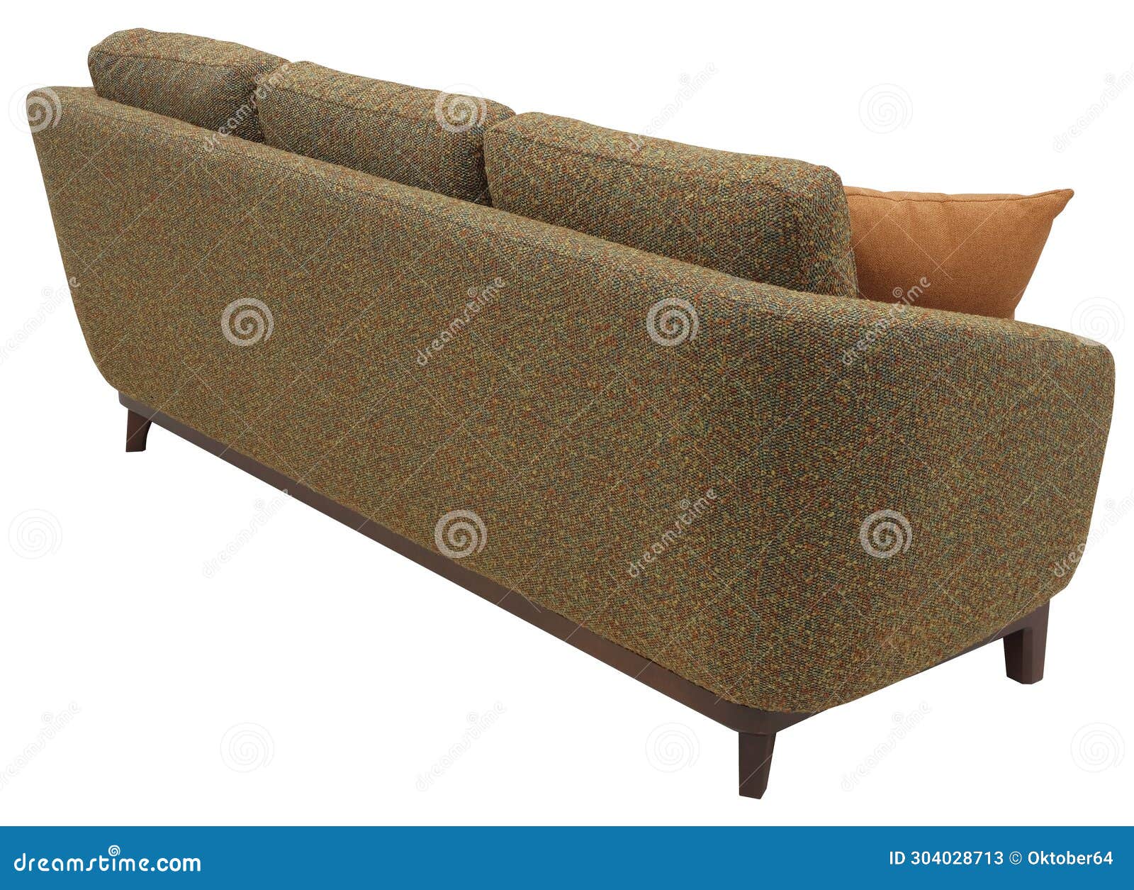 Sofa Isolated on White Background. Back View Stock Image - Image of ...