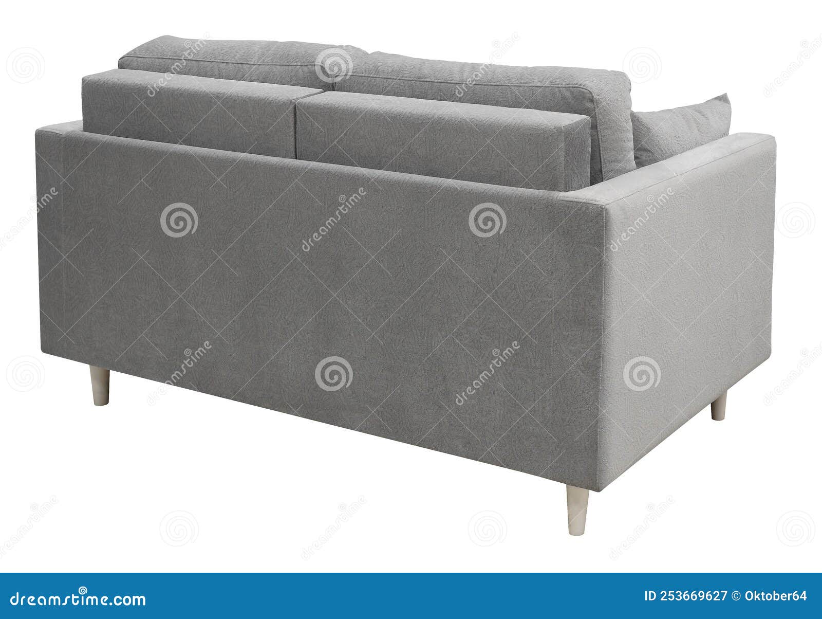 Sofa Isolated on White Background. Back View Stock Image - Image of ...