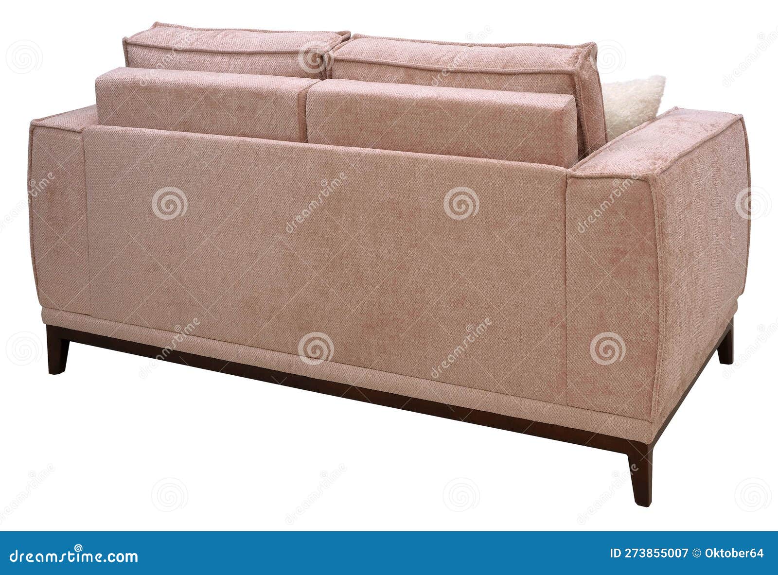 Sofa Isolated on White Background. Back View Stock Image - Image of ...