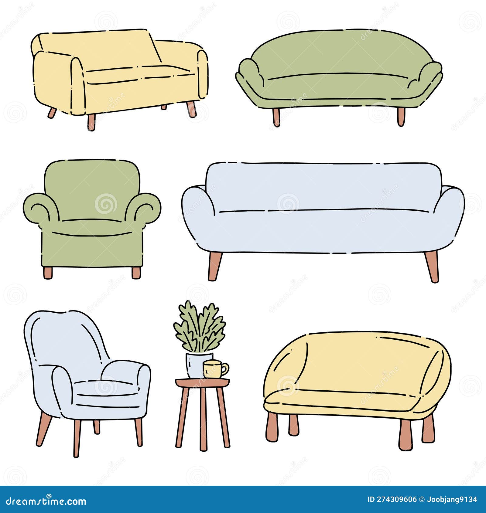 Sofa Outline Icon. Couch Silhouette. Furniture For Living Room. Vector ...