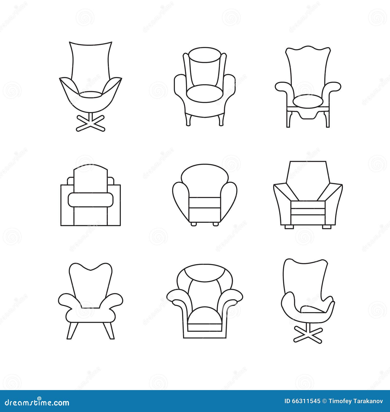 Sofa Outline Set ilustración del vector. Ilustración de sitio - 66311545