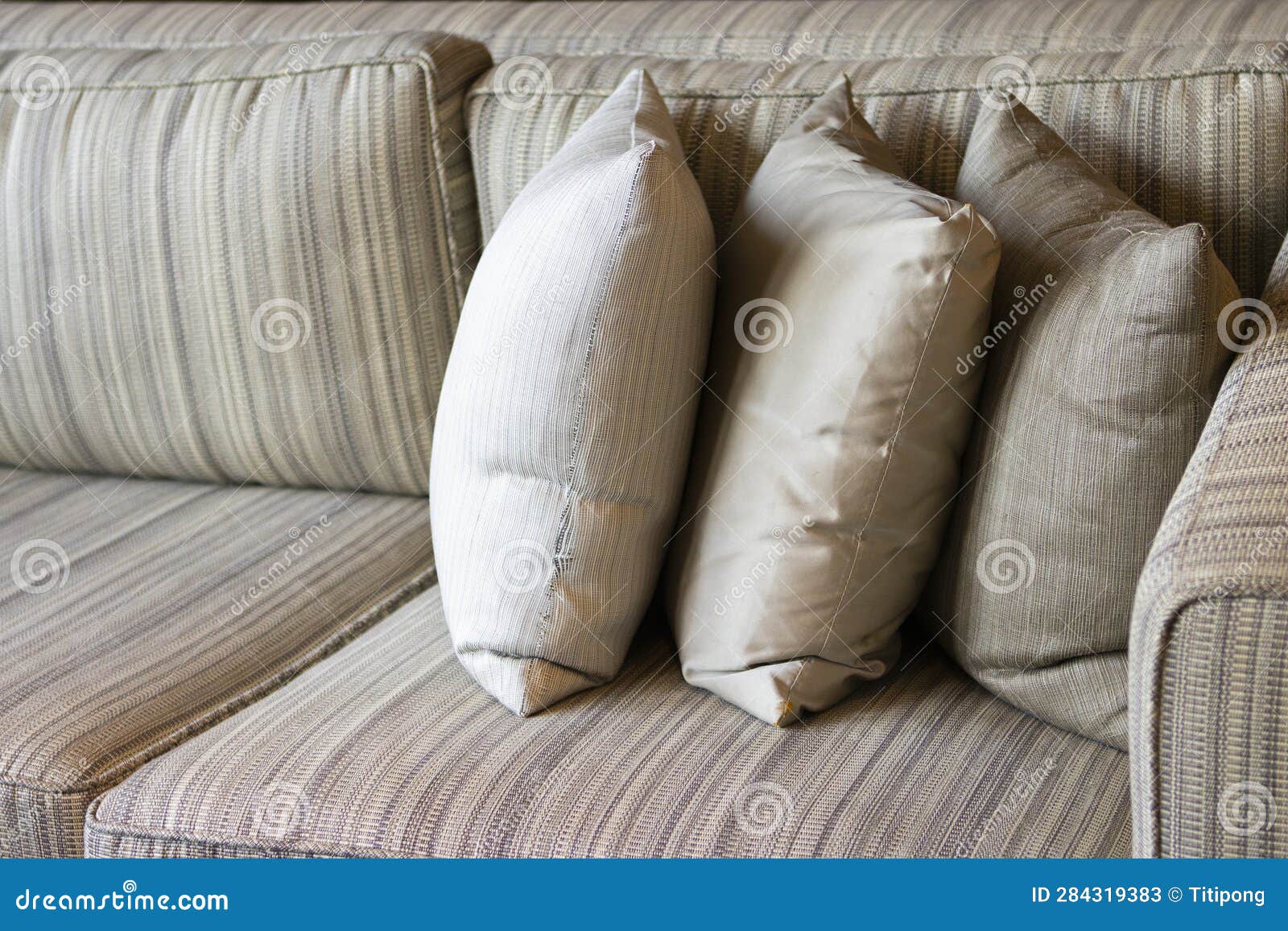 Sofa with Pillows To Lean Back for Relaxation Stock Image - Image of ...