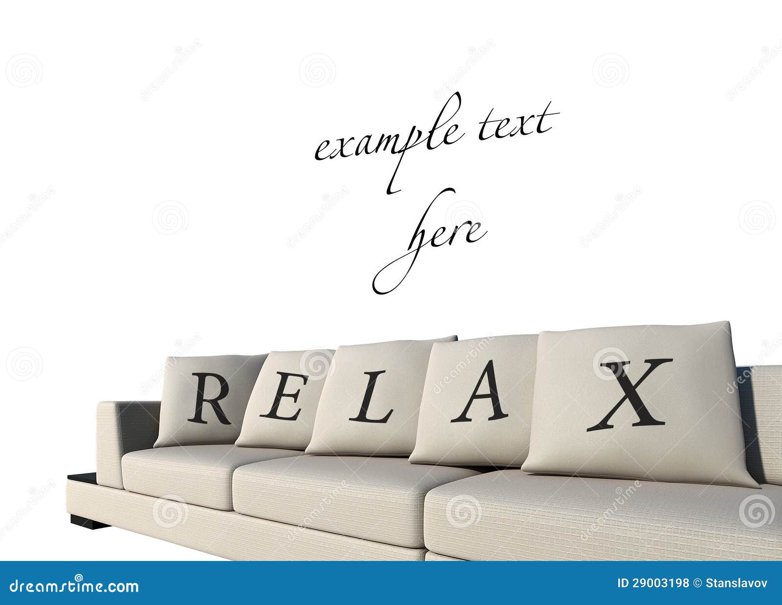 Sofa with relax text stock illustration. Illustration of architecture ...