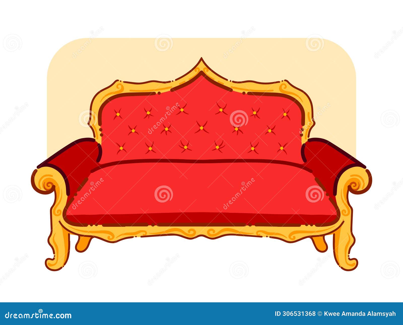 Fancy Expensive Sofa Vector Illustration Drawing Stock Vector ...