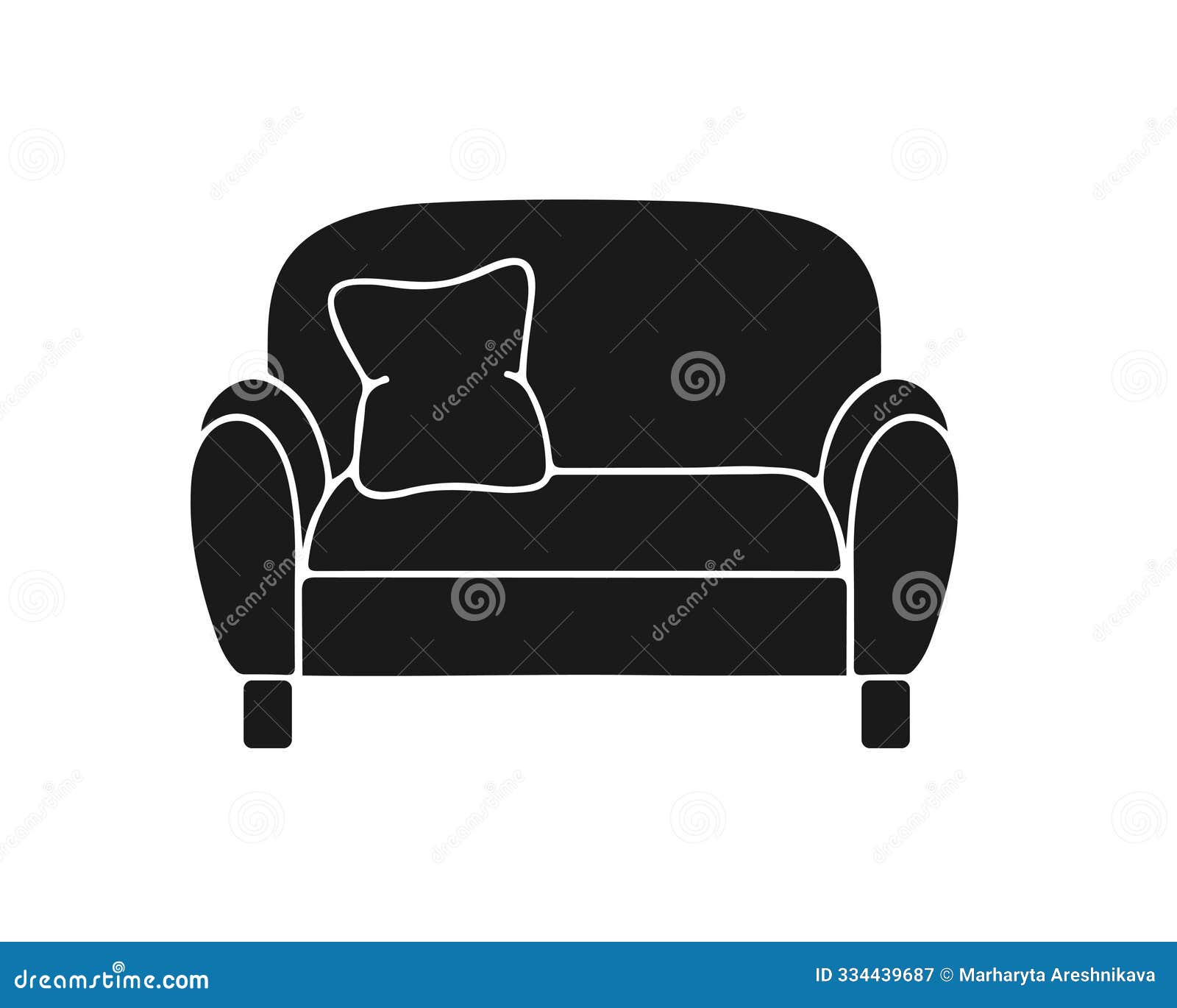 Sofa Silhouette,logo Icon Emblem Label , Isolated on White Background ...