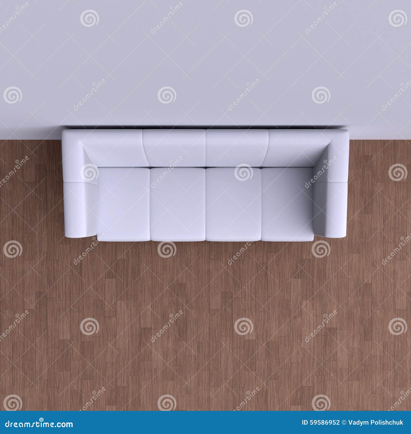 Sofa Simple Dans Le Coin De La Salle Illustration Stock - Illustration ...