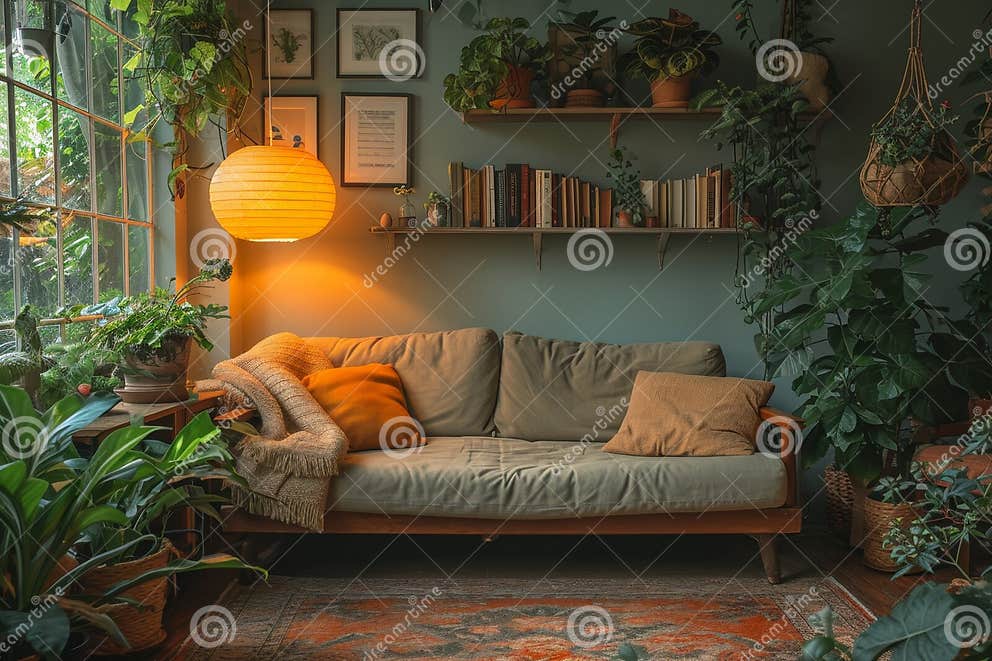 The Sofa Stands in the Home Interior. Design Concept Stock Image ...