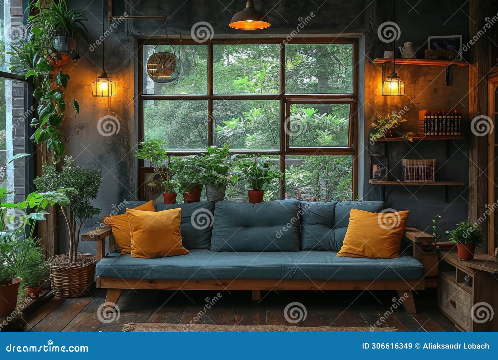 The Sofa Stands in the Home Interior. Design Concept Stock Image ...