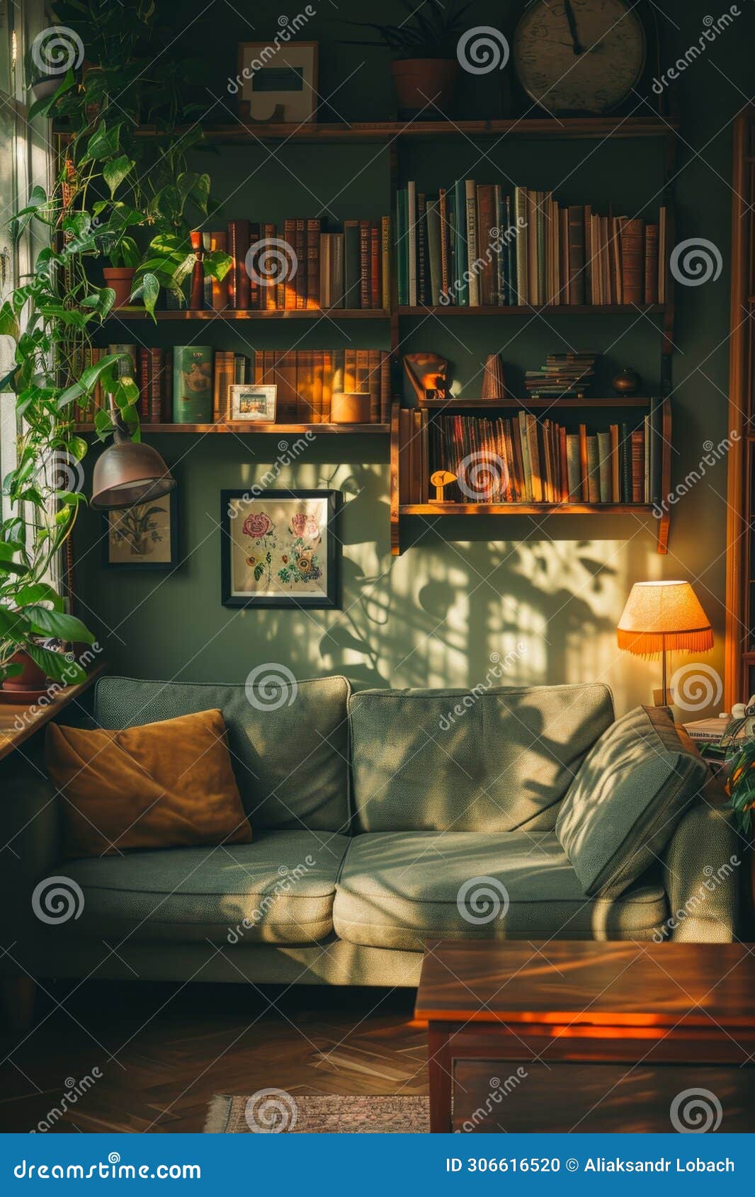 The Sofa Stands in the Home Interior. Design Concept Stock Photo ...