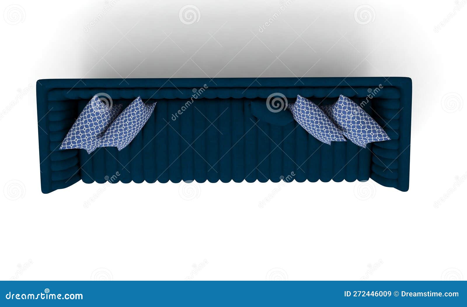 Sofa 3D Rendered Realistic Furniture Top View Stock Illustration ...