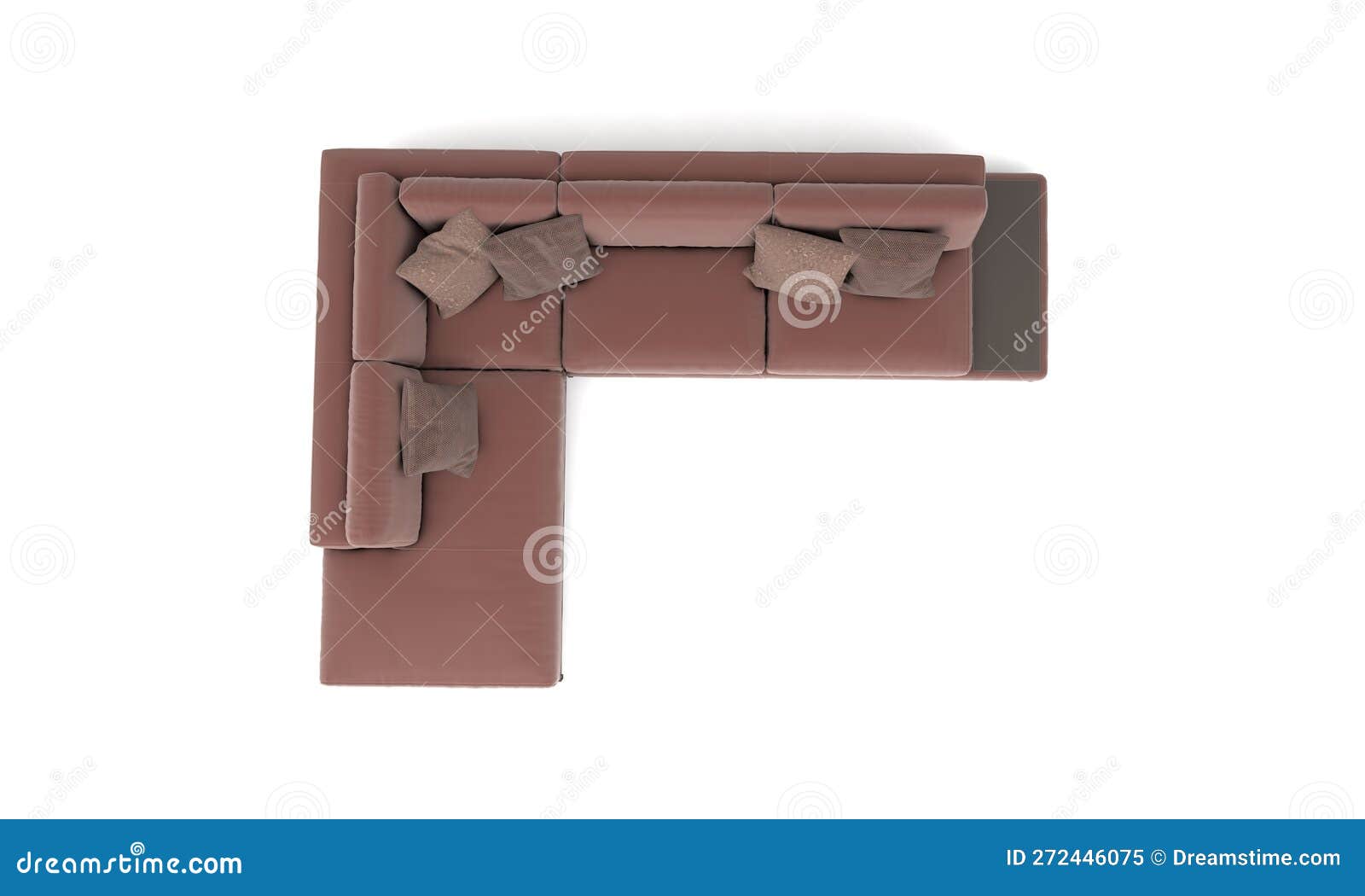 Sofa 3D Rendered Realistic Furniture Top View Stock Illustration ...