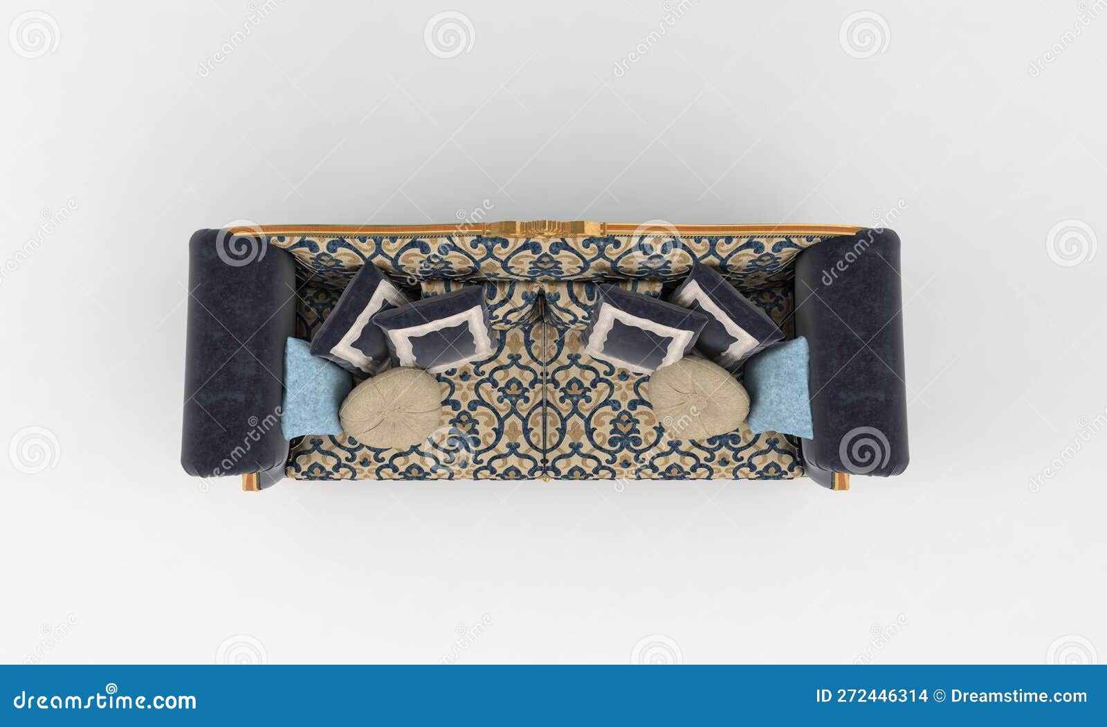 Sofa 3D Rendered Realistic Furniture Front View Stock Illustration ...