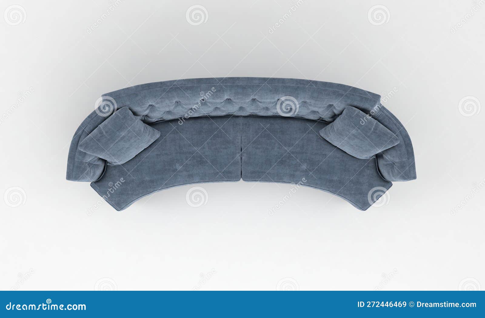 Sofa 3D Rendered Realistic Furniture Top View Stock Illustration ...