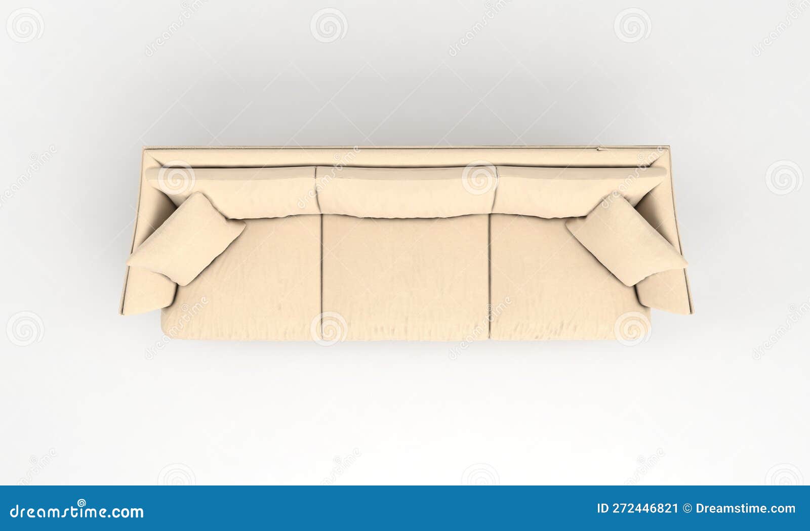 Sofa 3D Rendered Realistic Furniture Top View Stock Illustration ...