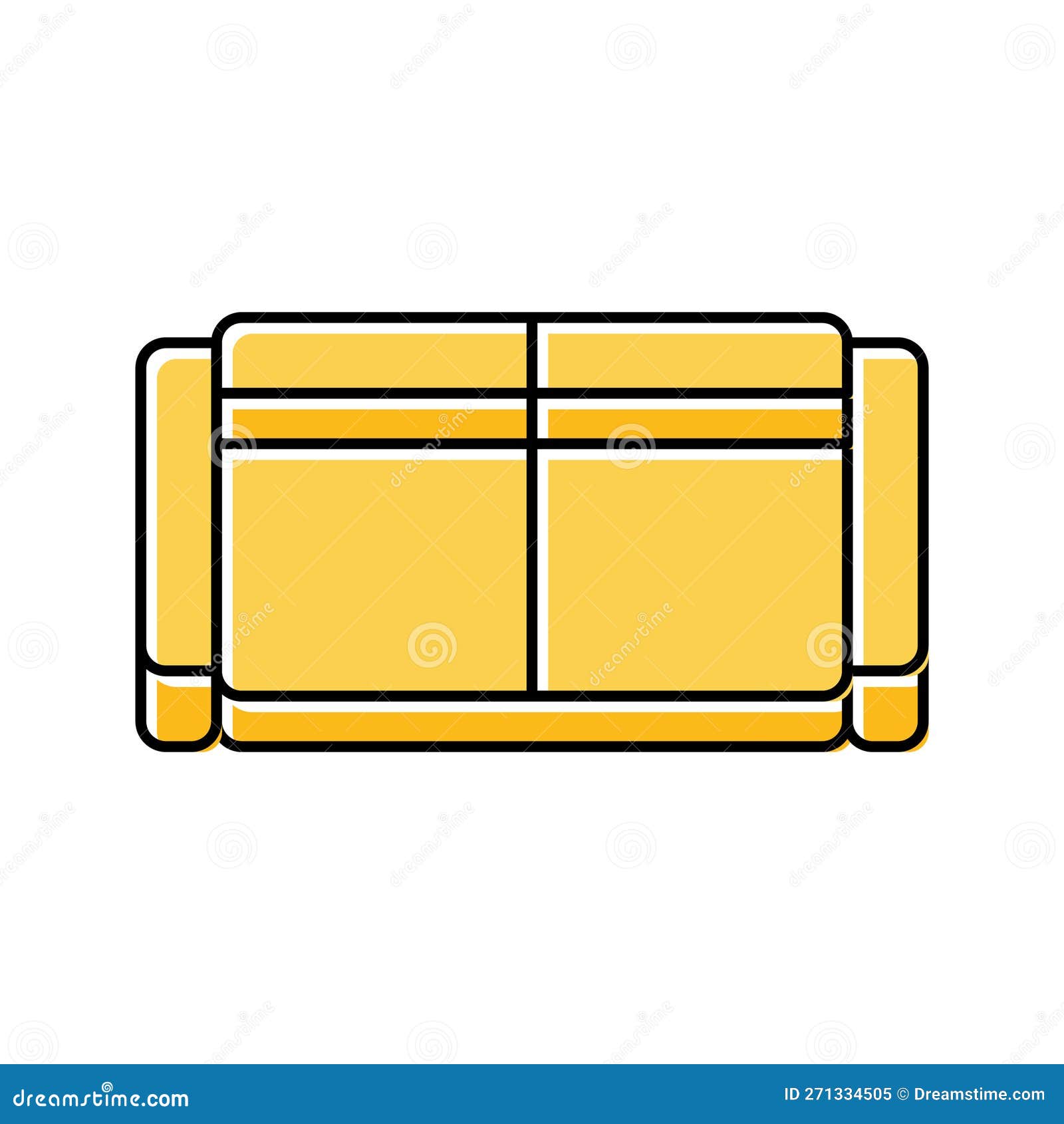 Sofa Two Sections Top View Color Icon Vector Illustration Stock Vector ...