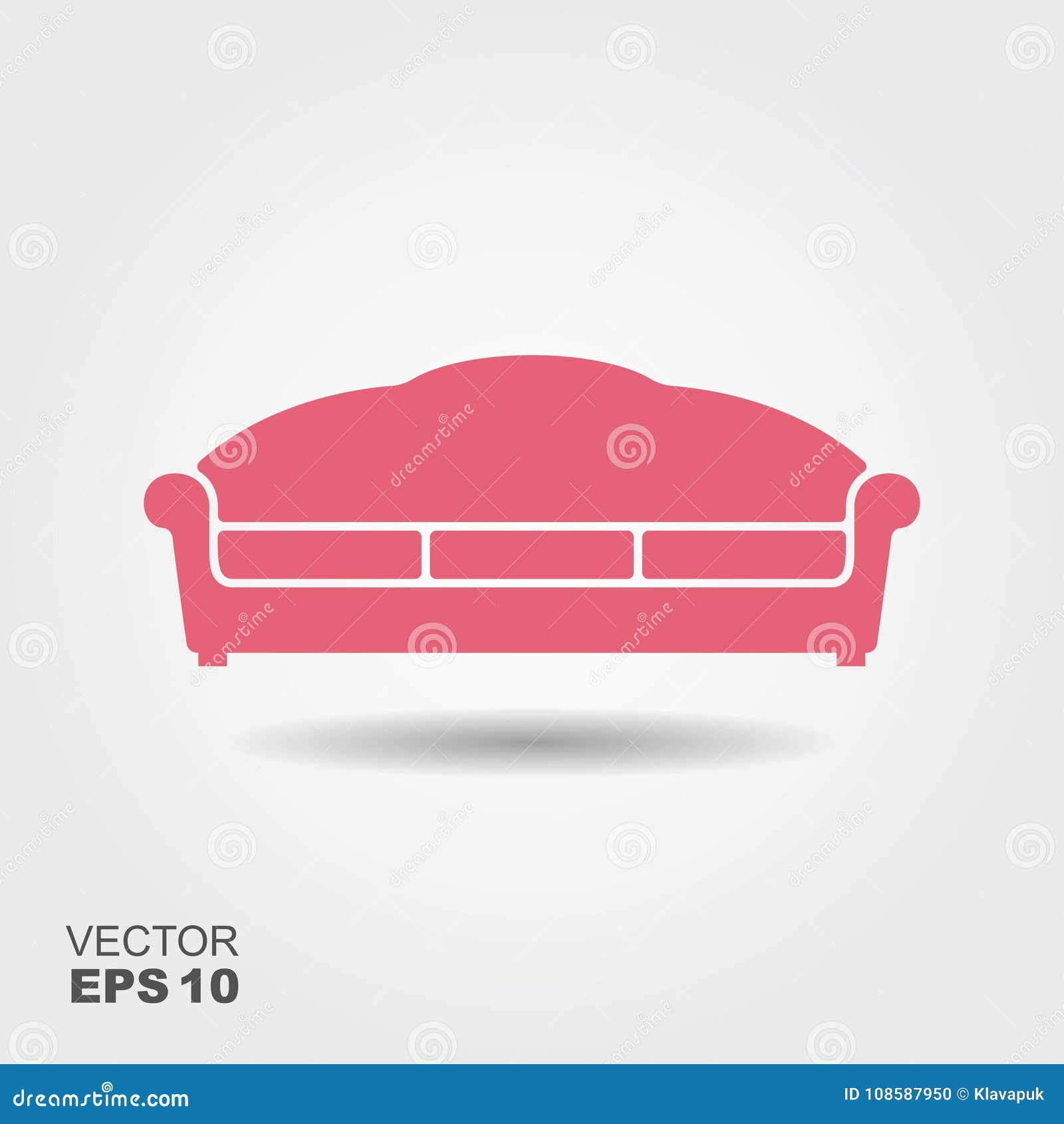 Sofa Vector Illustration Isolated On White Background. Soft Sofa Icon ...