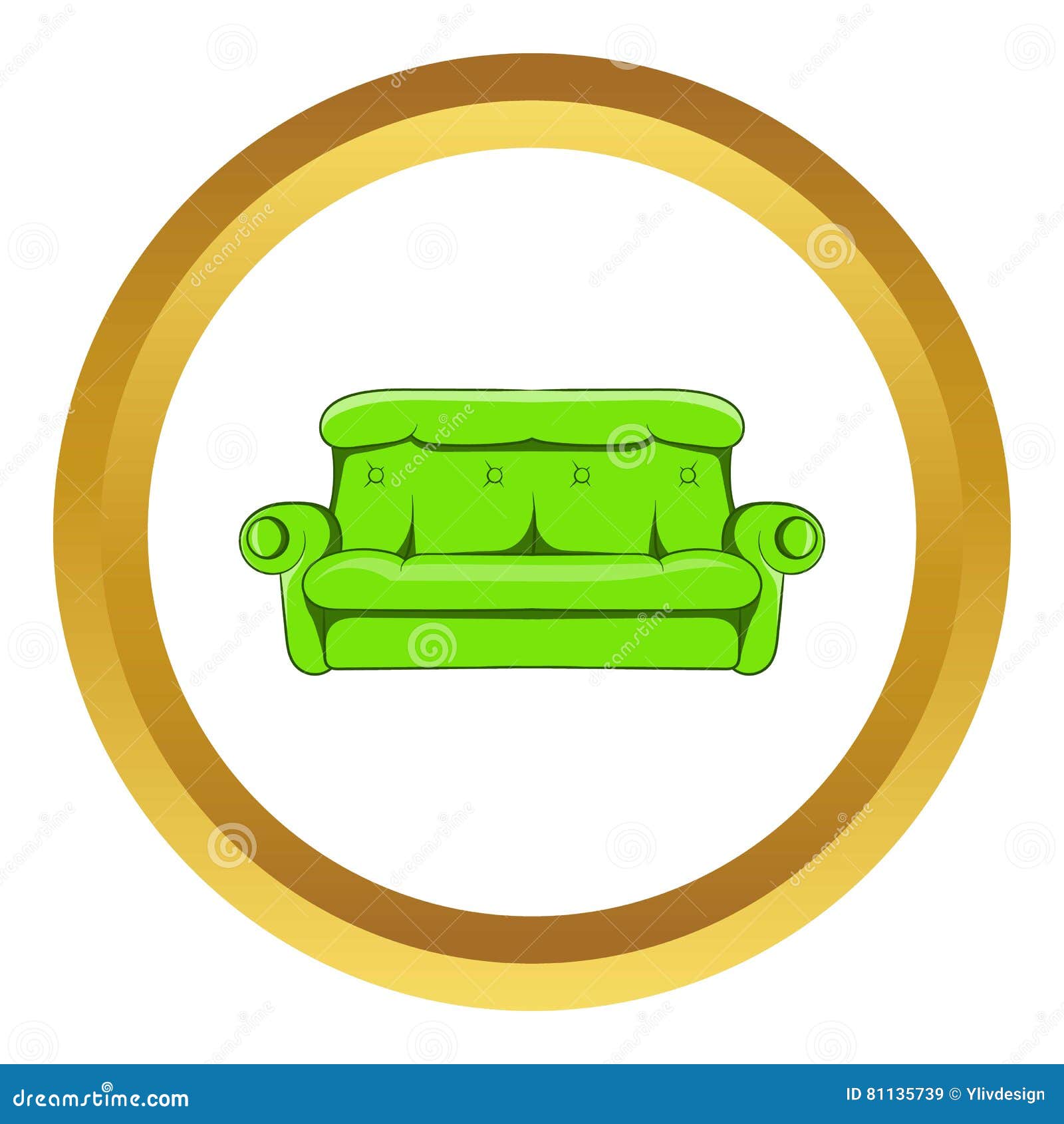 Sofa Vector Icon, Cartoon Style Stock Vector - Illustration of comfort ...