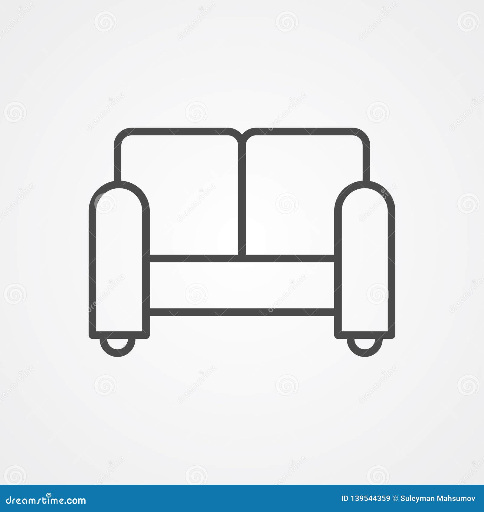 Sofa Vector Icon Sign Symbol Stock Vector - Illustration of decoration ...