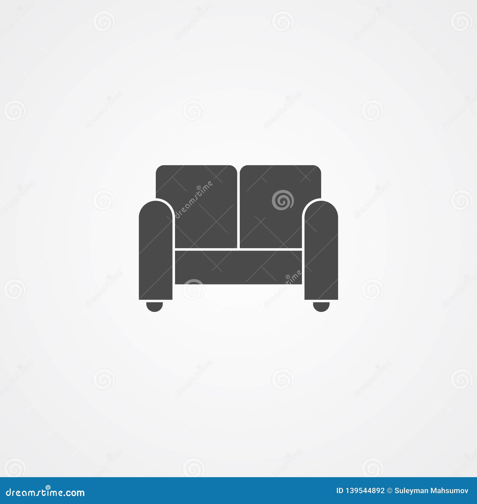Sofa Vector Icon Sign Symbol Stock Vector - Illustration of icons ...