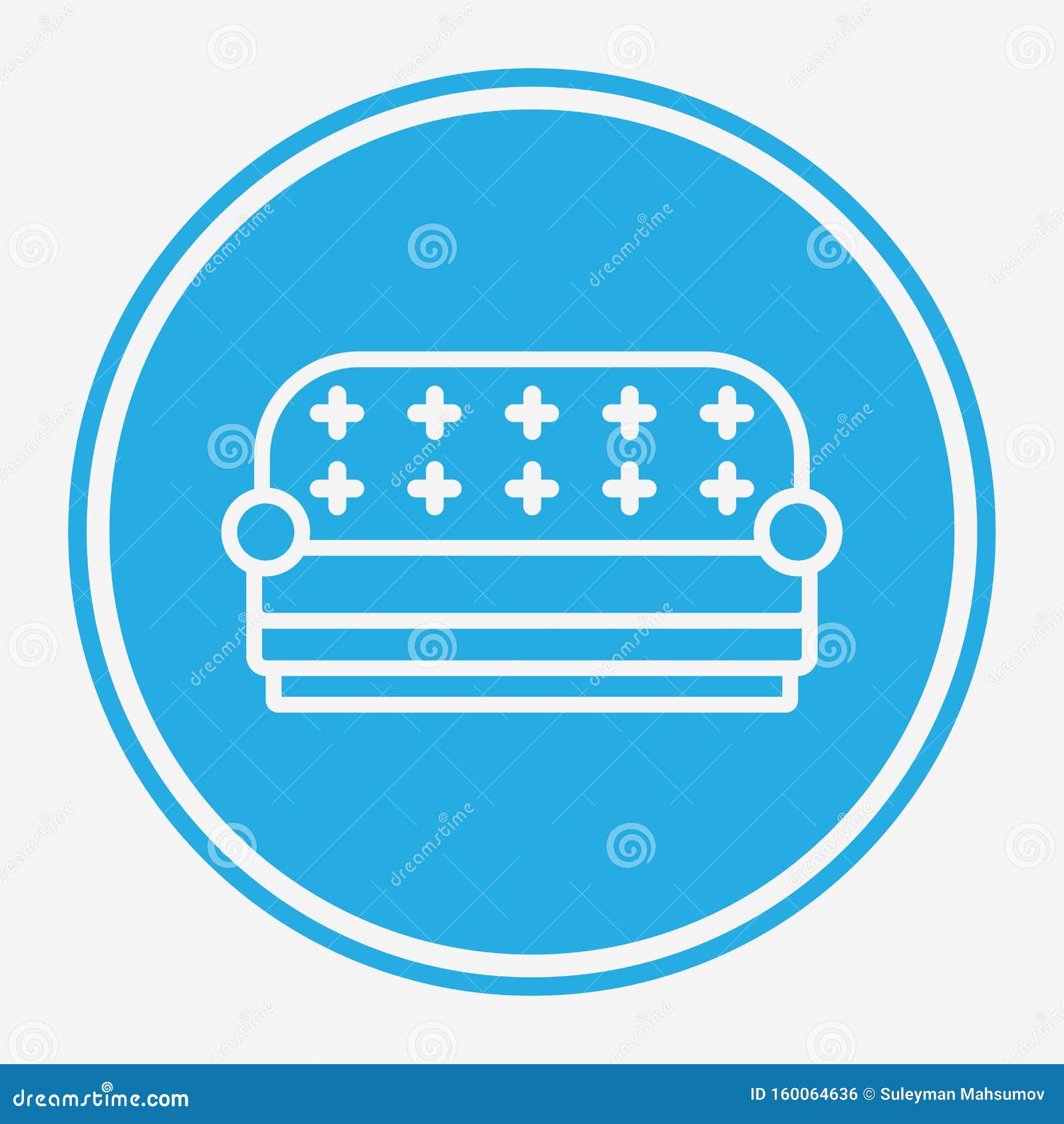 Sofa Vector Icon Sign Symbol Stock Illustration - Illustration of ...