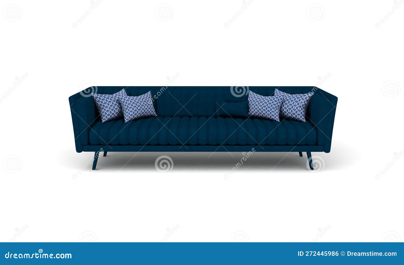 Sofa 3D Rendered Realistic Furniture Front View Stock Illustration ...