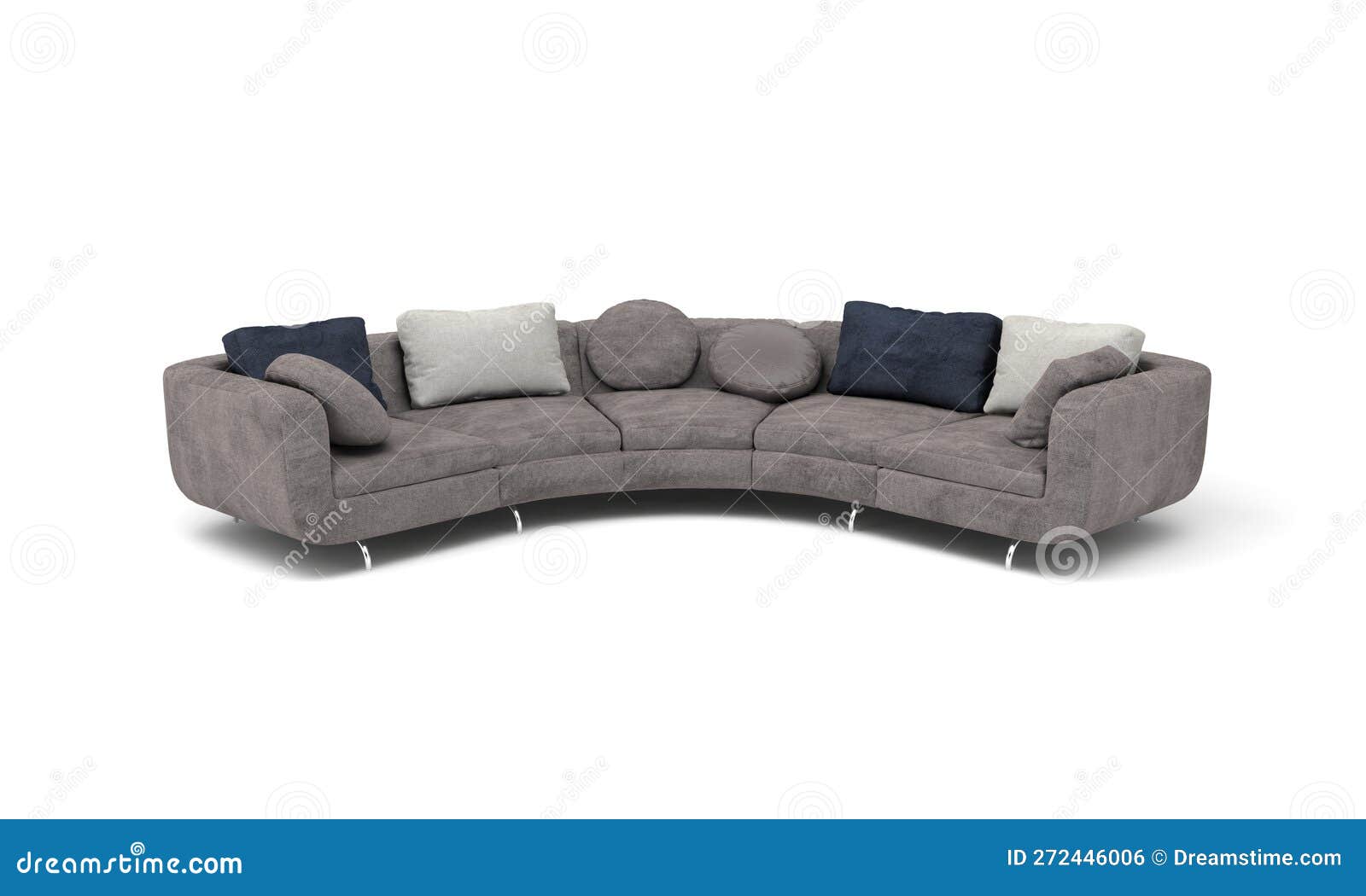 Sofa 3D Rendered Realistic Furniture Front View Stock Illustration ...
