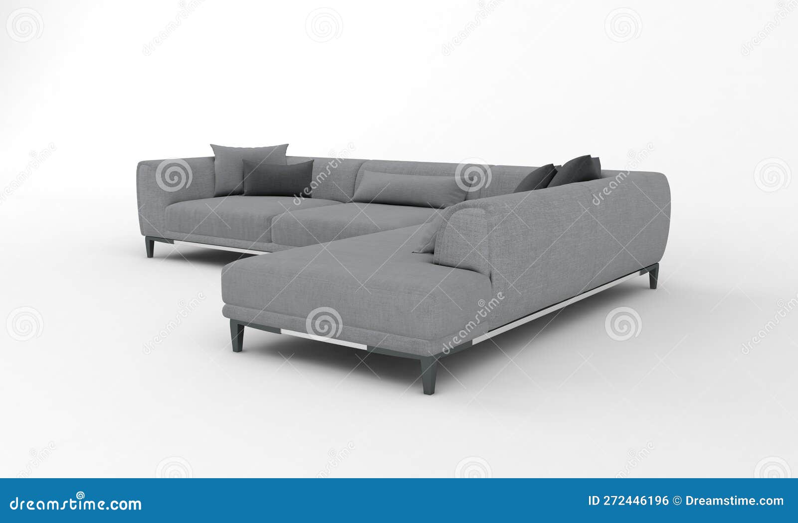 Sofa 3D Rendered Realistic Furniture Side View Stock Illustration ...