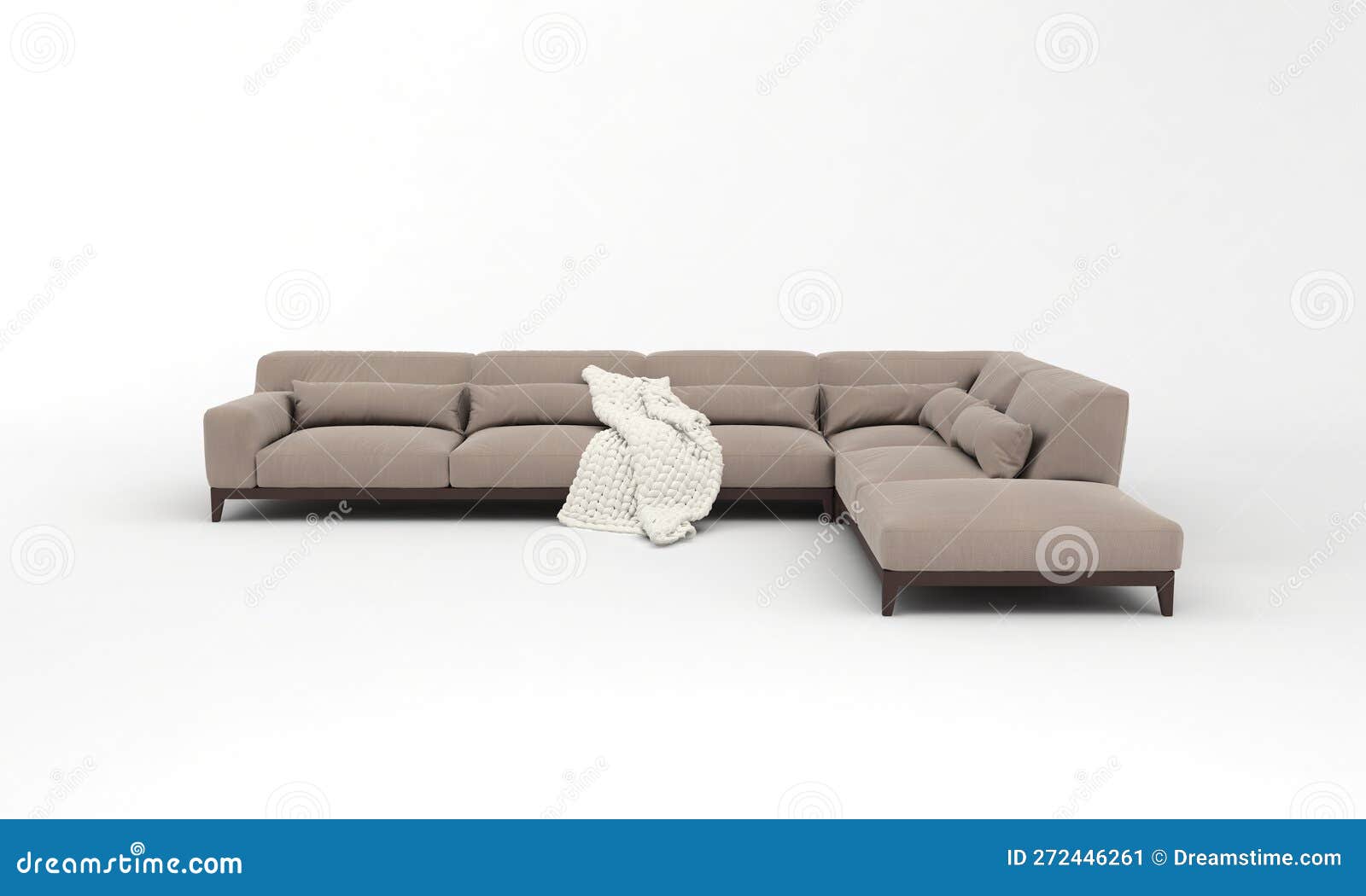 Sofa 3D Rendered Realistic Furniture Front View Stock Illustration ...