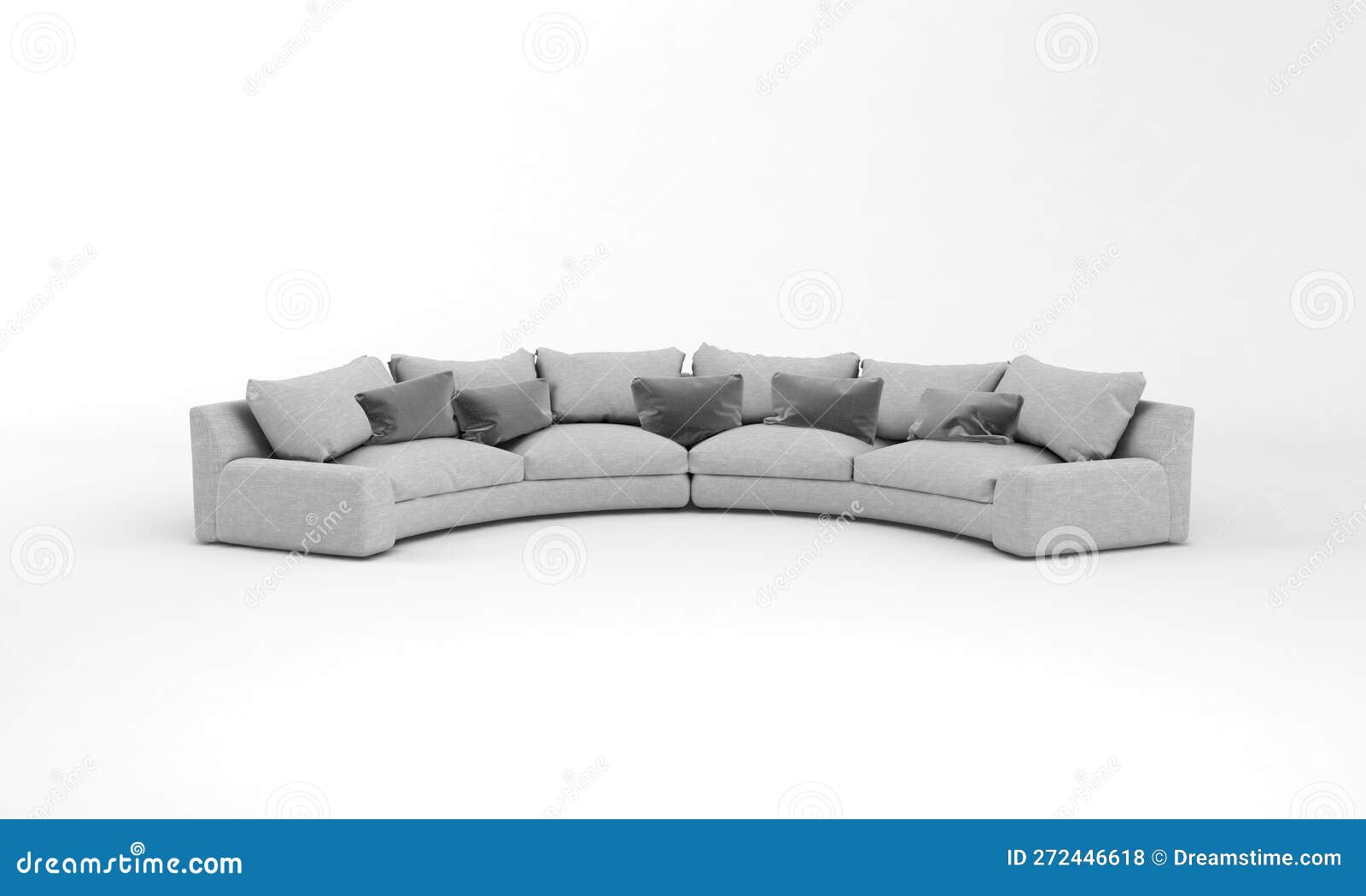 Sofa 3D Rendered Realistic Furniture Front View Stock Illustration ...