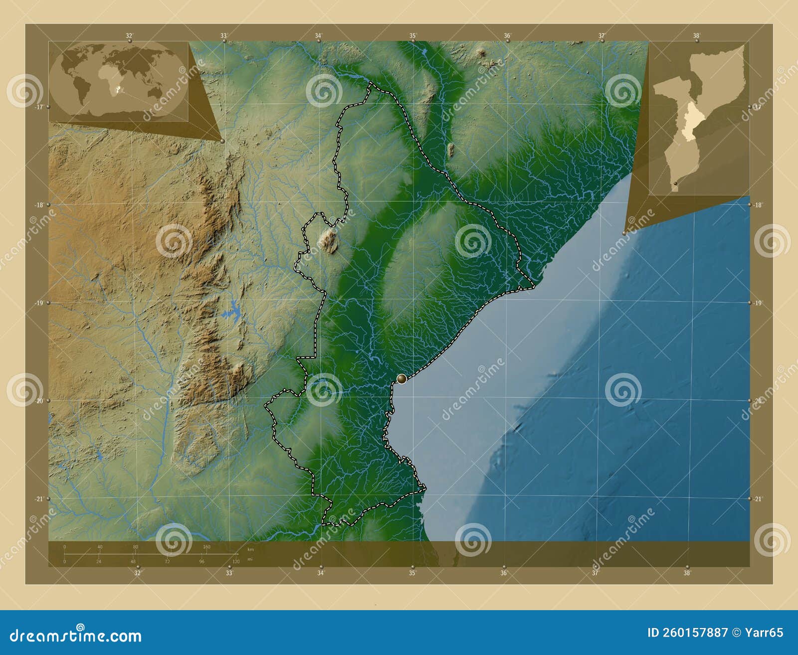 Sofala, Mozambique. Physical. Capital Stock Illustration - Illustration ...
