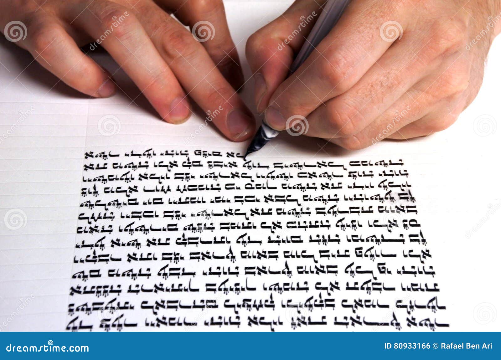 Sofer writes a sefer Torah stock photo. Image of sacred - 80933166