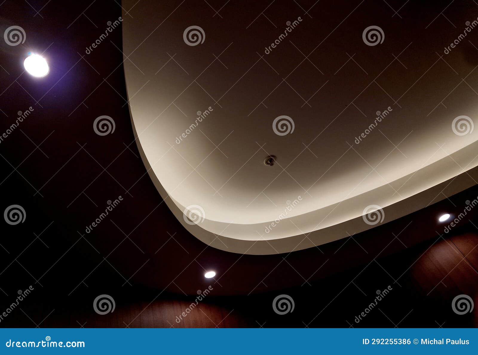 Soffit with a Cornice Illuminated by LED Strips in the Arch. Walls ...