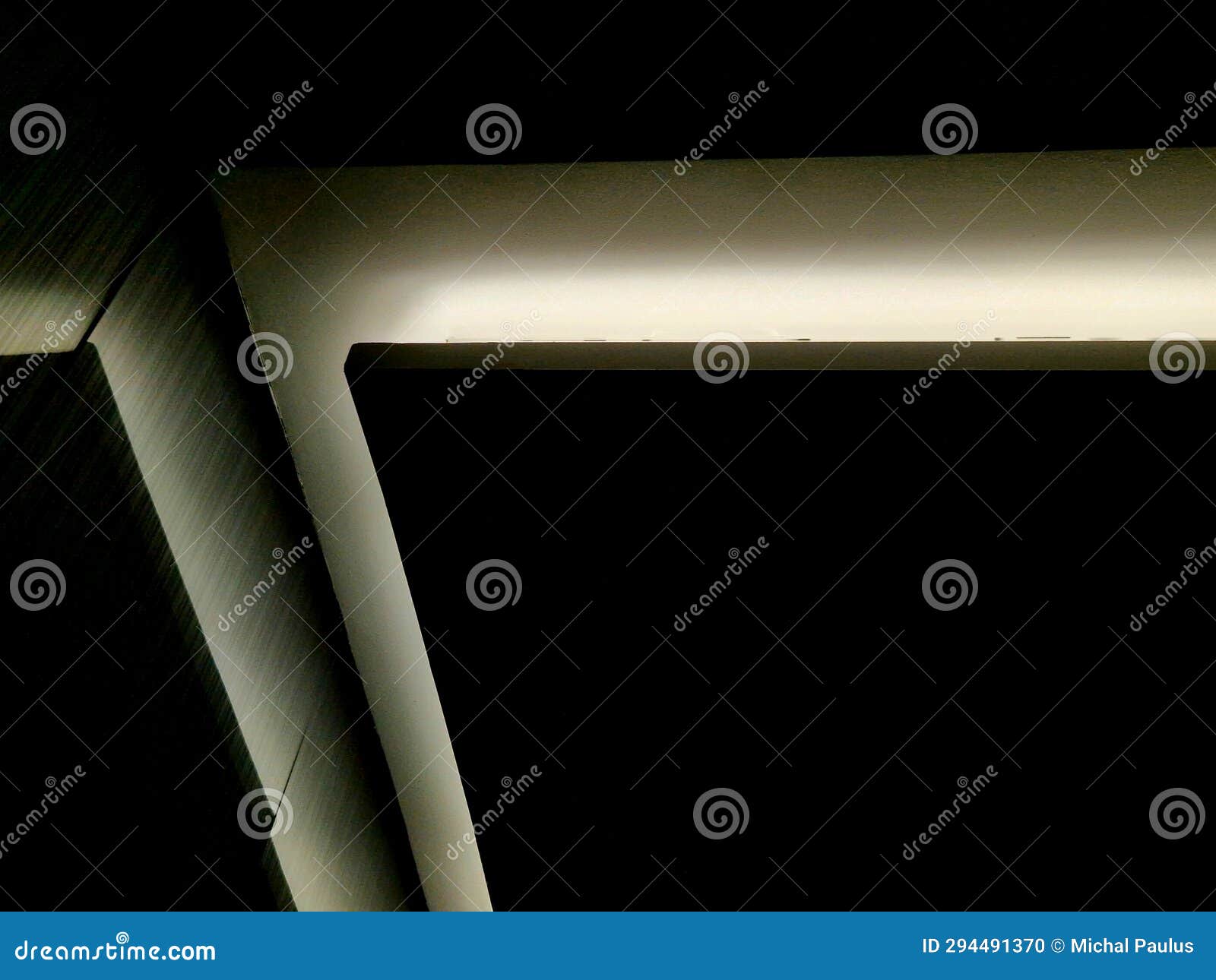 Soffit with a Cornice Illuminated by LED Strips in the Arch. Walls ...