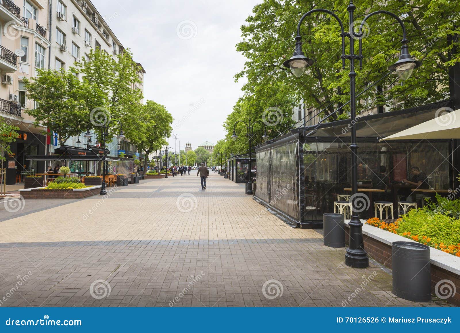 SOFIA BULGARIA APRIL 14 : Street Scene of Downtown City of Sofia ...