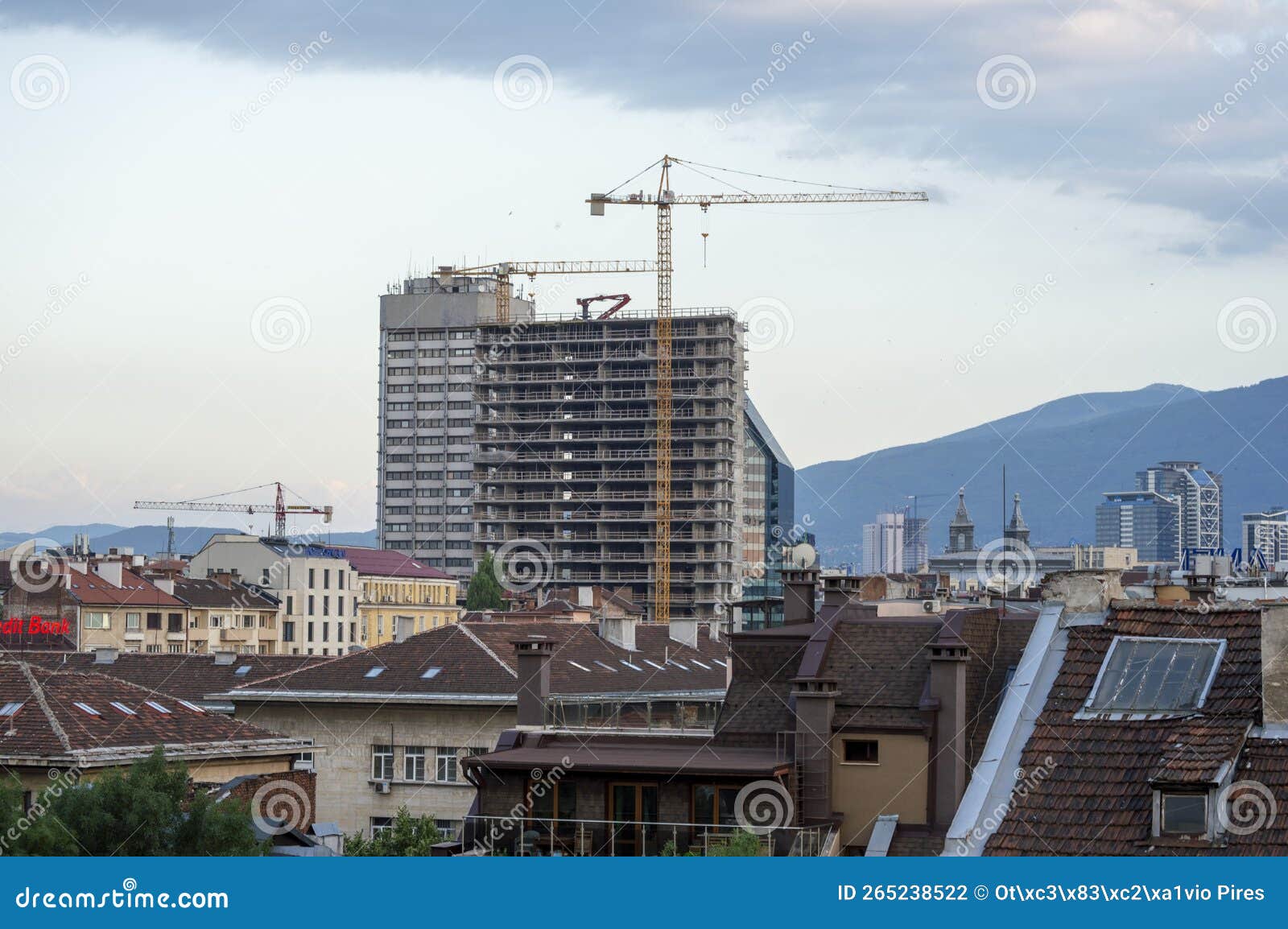 07 30 2021 Sofia Bulgaria. Building Under Construction at Vazrazhdane ...