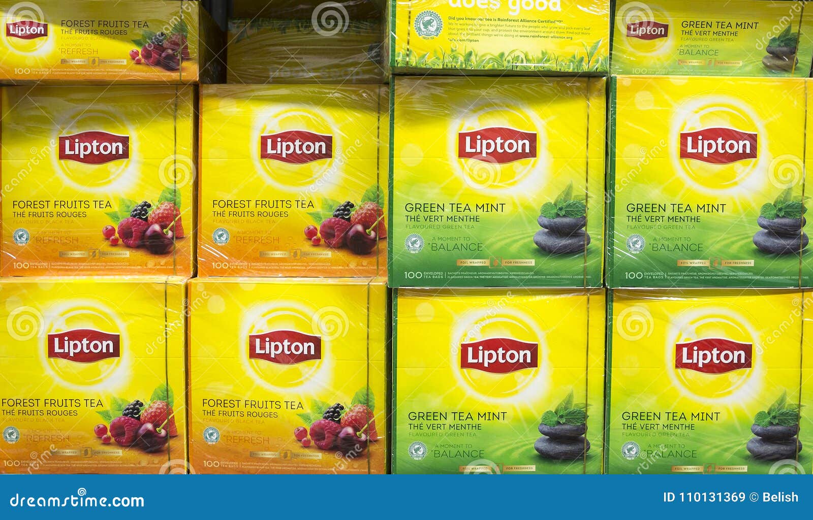 Lipton Tea Boxes editorial stock image. Image of horizontal - 110131369