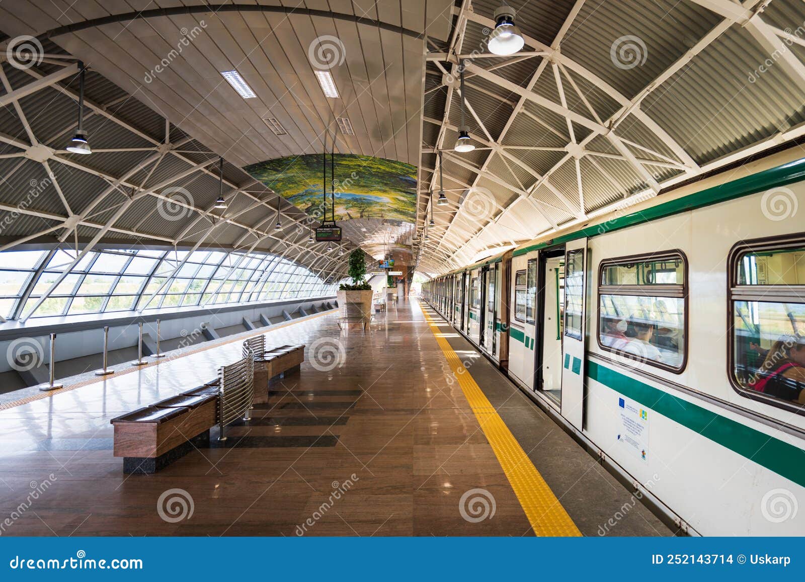 Sofia Airport Metro Station Platform with Underground Train in Sofia, Bulgaria Editorial Stock ...