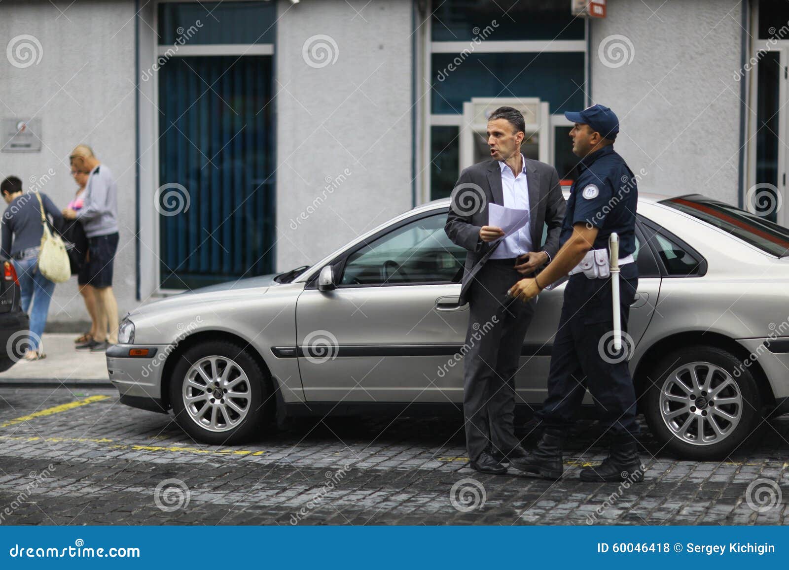 Police Stop A Vehicle During A Police Check-up At The Madrid Exit For ...