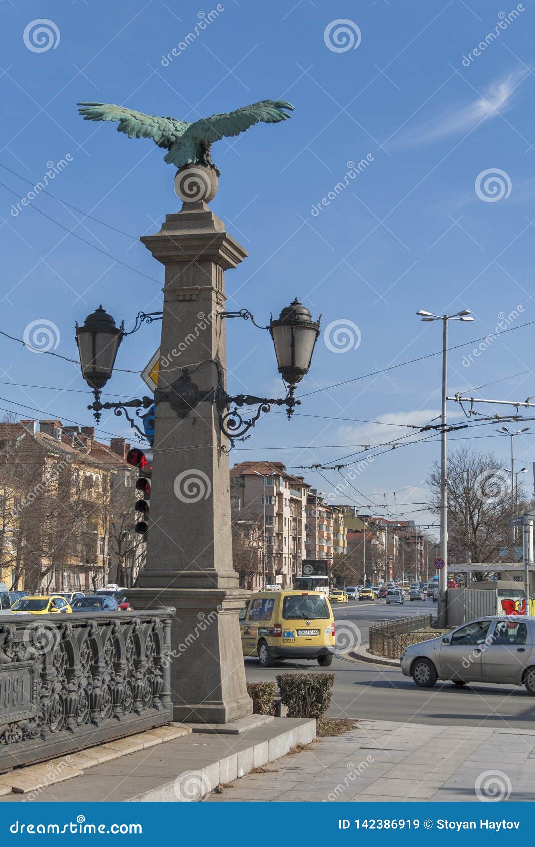 Eagle Bridge Over Perlovska River in City of Sofia, Bulgaria Editorial ...