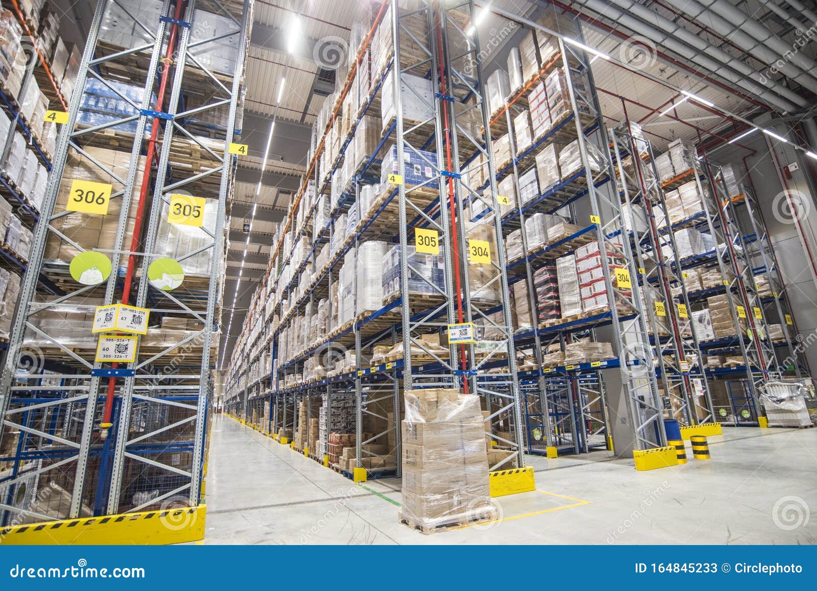 SOFIA, BULGARIA - NOVEMBER 21 2019: Interior of a Large Warehouse with ...