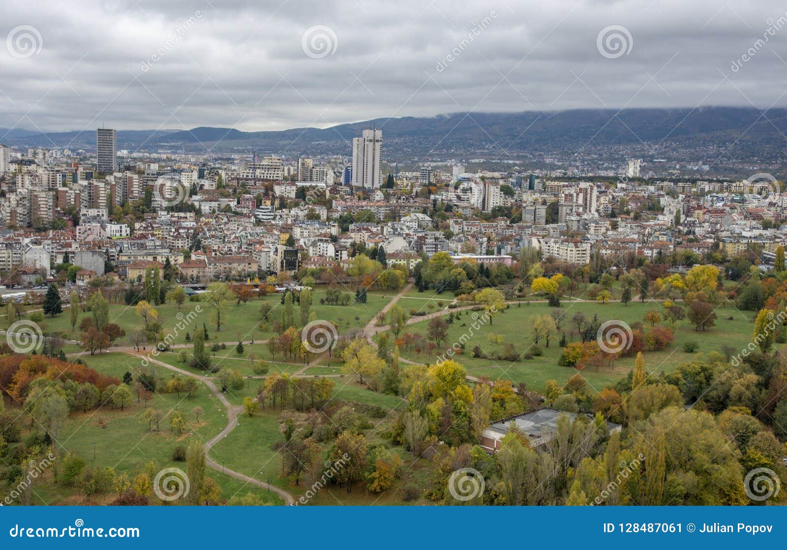 Beautiful Panoramic View Over Sofia Cityscape , Bulgaria ,Europe Stock ...