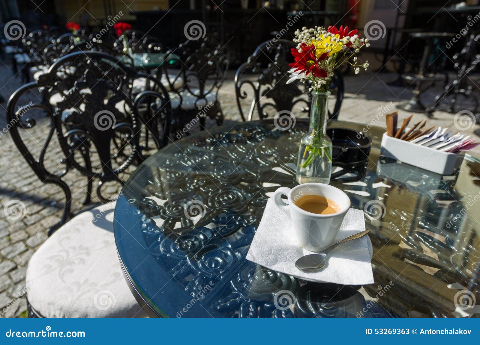 Sofia Bulgaria Street Cafe stock image. Image of scene - 53269363