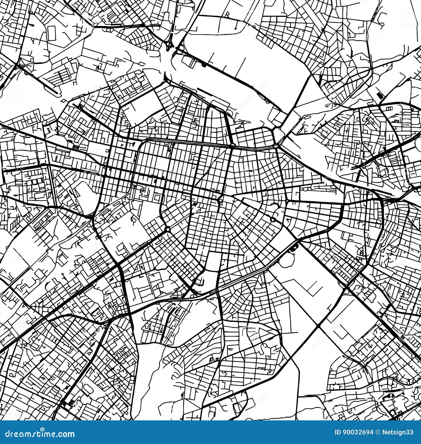 Sofia Bulgaria Vector Map stock vector. Illustration of black - 90032694