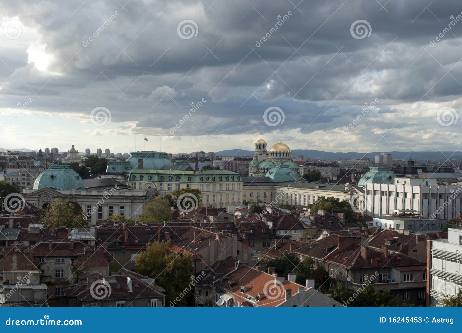 Sofia city stock image. Image of aerial, view, houses - 16245453