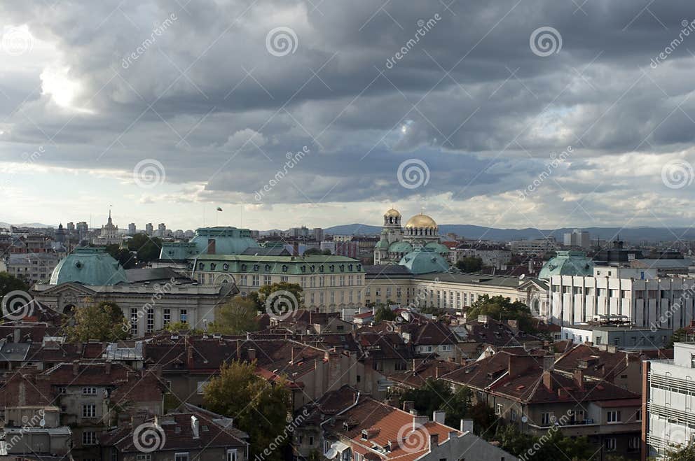 Sofia city stock image. Image of aerial, view, houses - 16245453