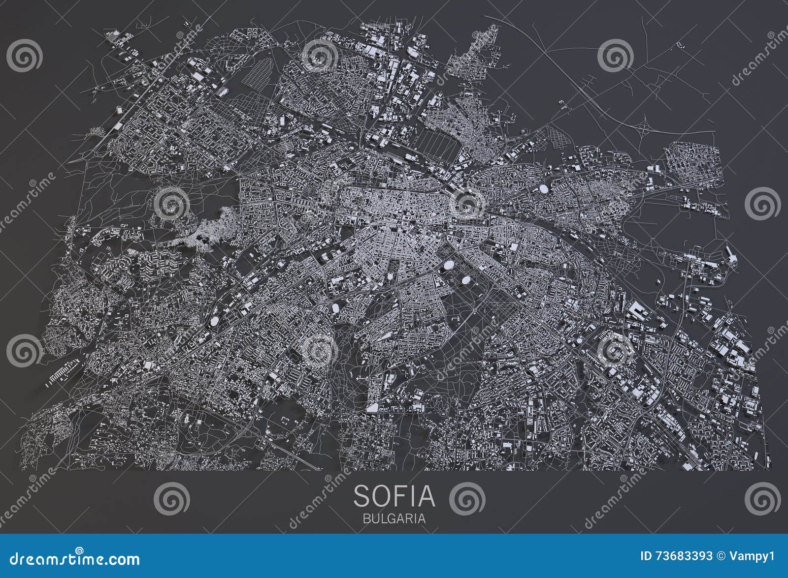 Sofia Map, Satellite View, Bulgaria Royalty-Free Stock Photo ...
