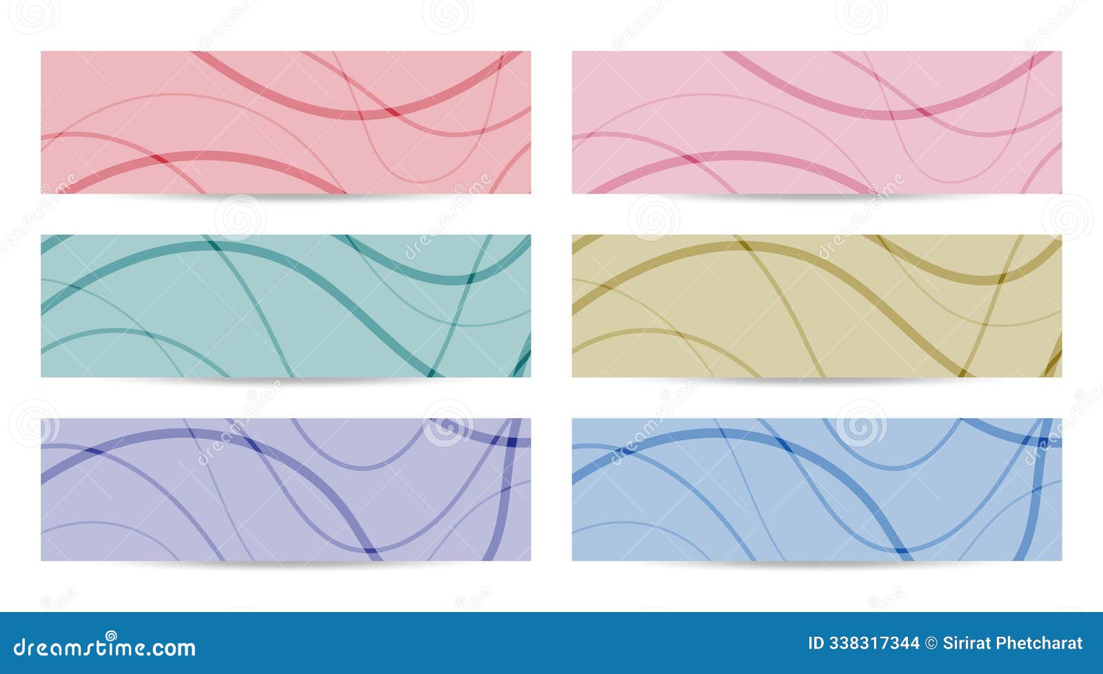 Soft Abstract Line Curve Colors Set Design Elements Headers Stock ...