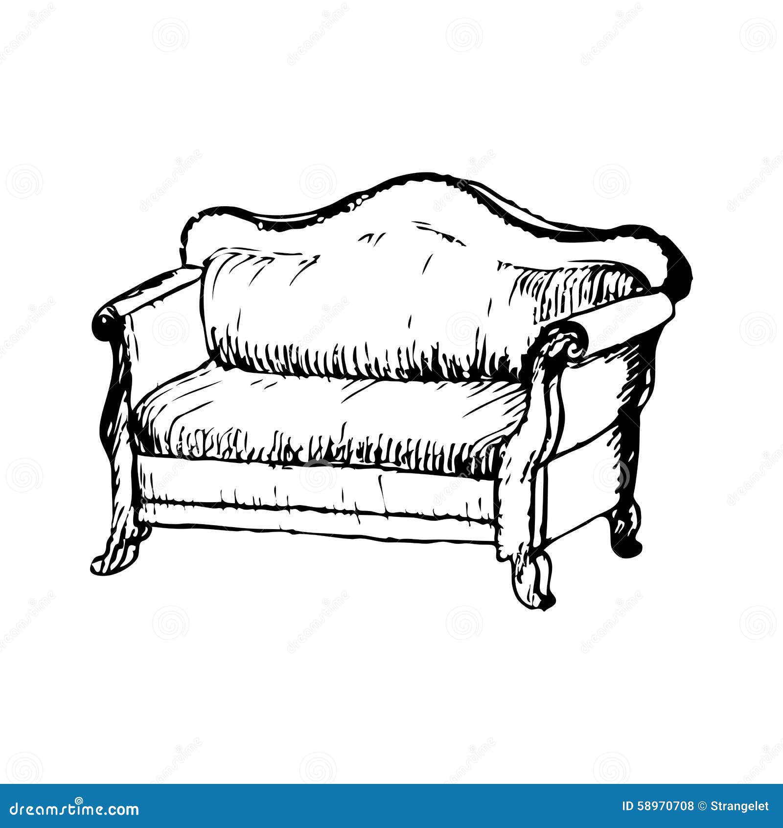 Soft antique lounge vector stock vector. Illustration of black - 58970708